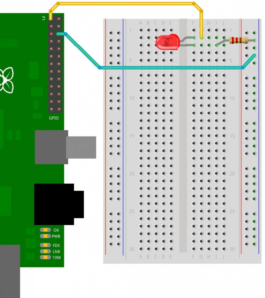 Rasberry Pi | GPIO Examples 1 - A single LED | Gordons Projects